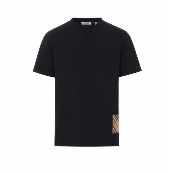 Burberry Check Cashmere Patch T-shirt - Black