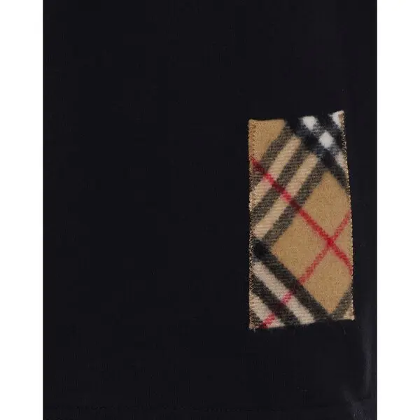 Burberry Check Cashmere Patch T-shirt - Black