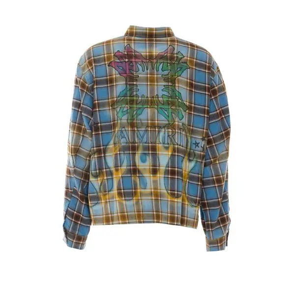Amiri Ma Quad Flames Flannel Shirt