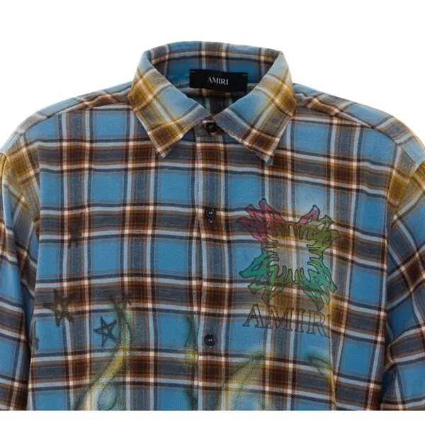 Amiri Ma Quad Flames Flannel Shirt