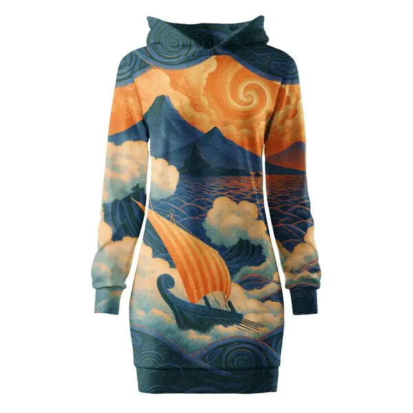 ALOHA FROM DEER Yellow / Blue Return To Itaka Oversize Hoodie Dress - Yellow/blue
