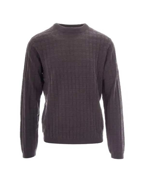 Emporio Armani S Textured Crew Neck Sweater - Magnet