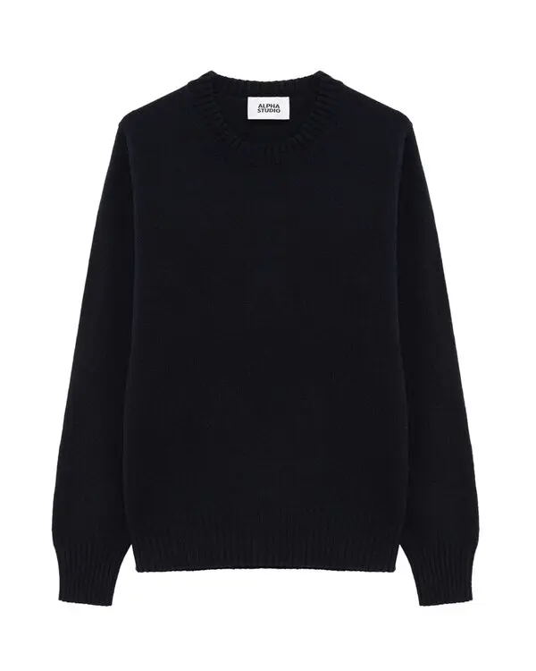 Alpha Studio Virgin Wool And Cashmere Crewneck Sweater