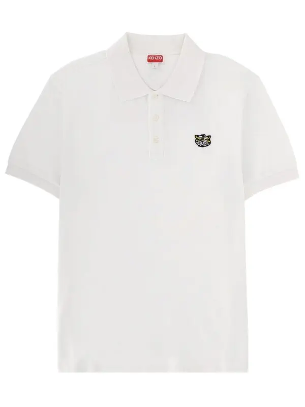Kenzo Cotton Polo Shirt With Tiger Embroidery