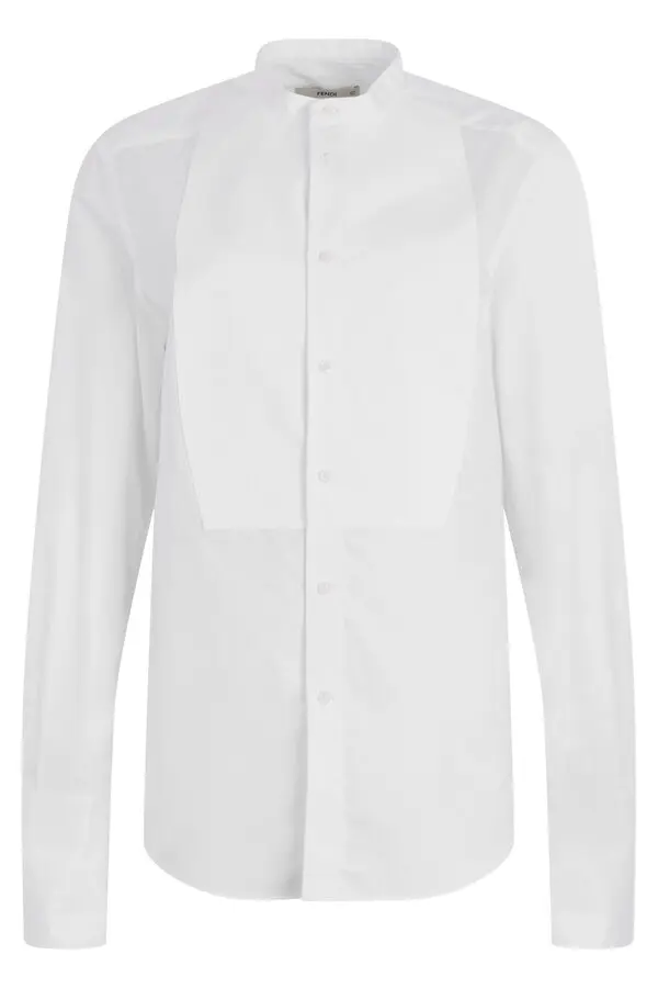 Fendi Classic Long-sleeve Button-front Shirt - White