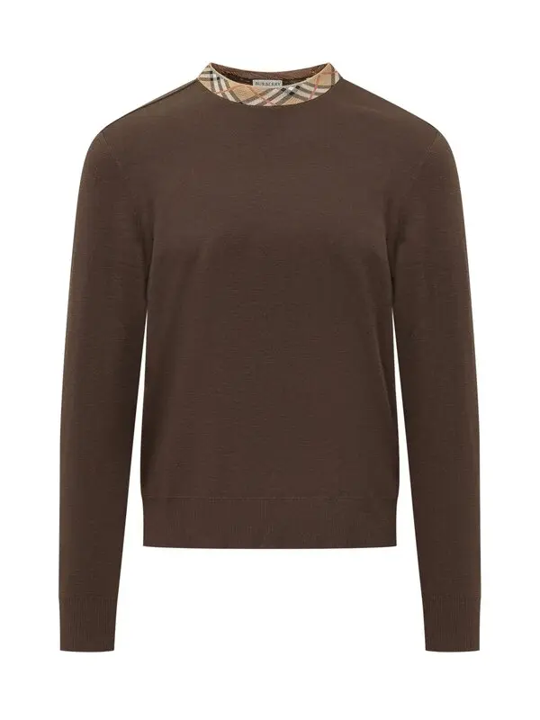 Burberry Michael Crewneck Knit Sweater - Chocolate Brown