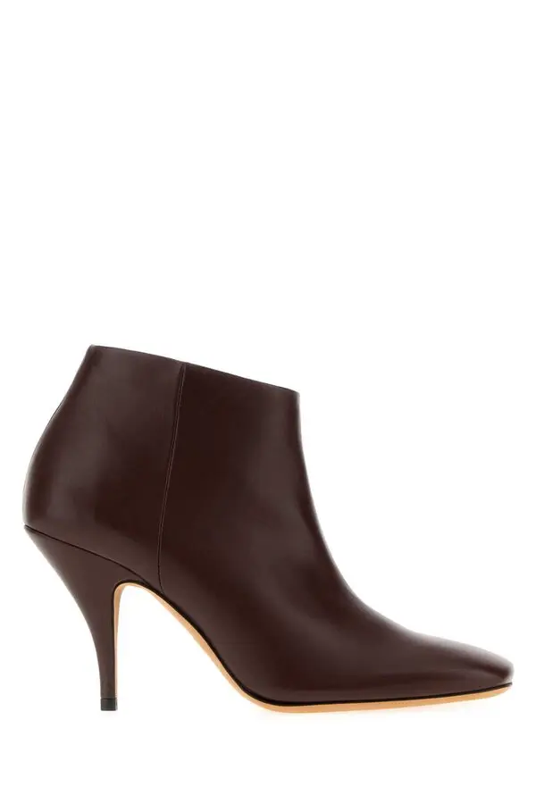 JUDE Chocolate Leather Credo Ankle Boots With 9 Cm Heel