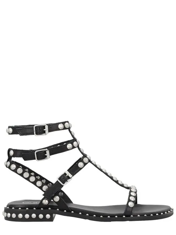 Ash Studded Strappy Gladiator Sandals - Black