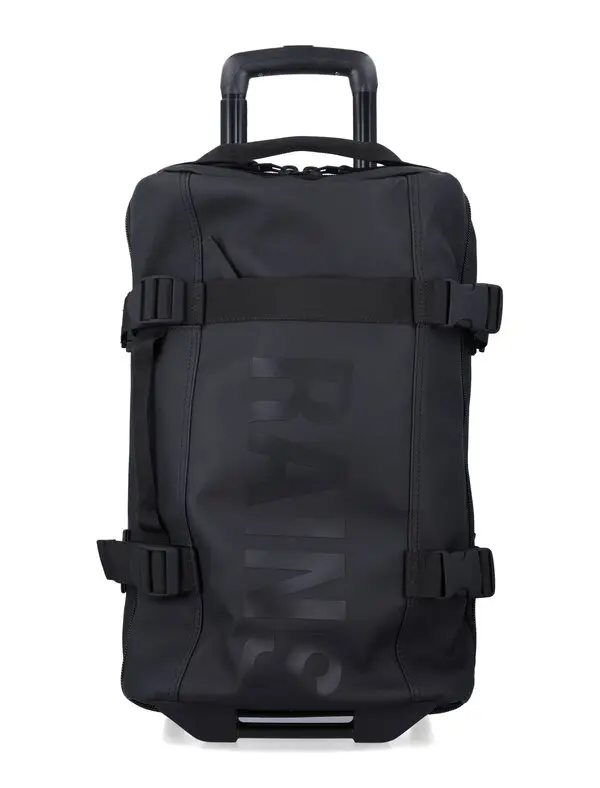 Rains Texel Cabin Handbag Travel Case With Silent Wheels & Telescopic Handle - Black