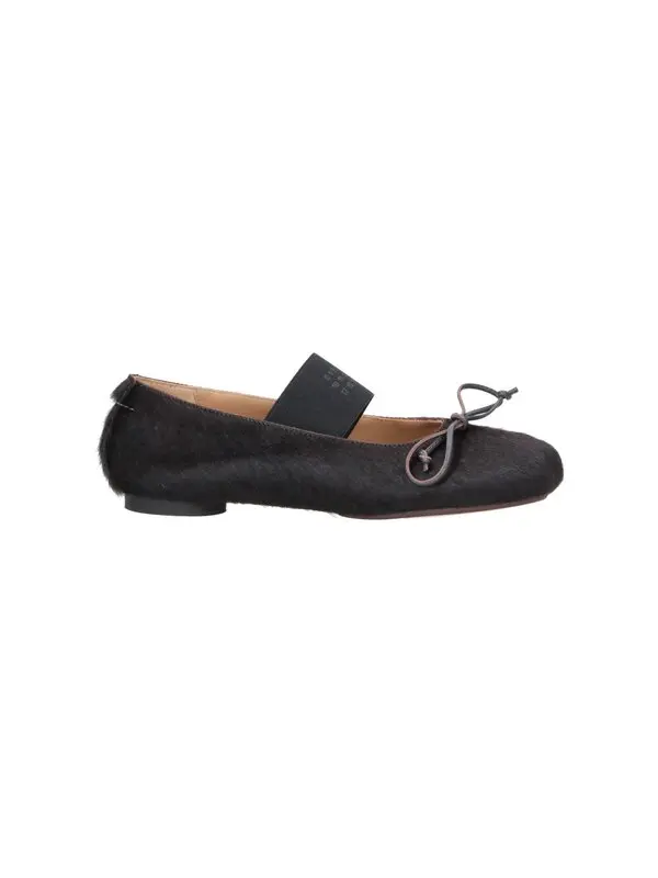 MAISON MARGIELA Structured Mini Ballet Flats In Cowhide With Contrast Leather