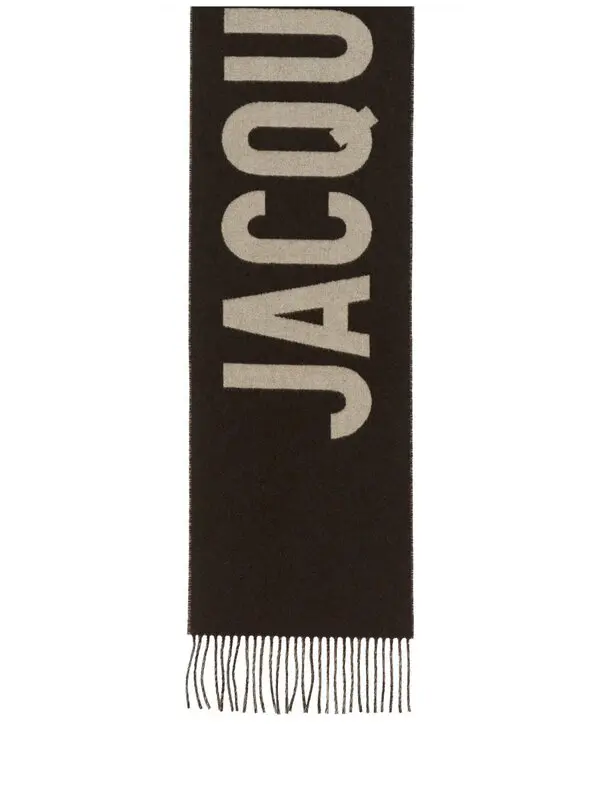 Jacquemus Jacquard Logo Scarf 180 X 35 Cm - Brown