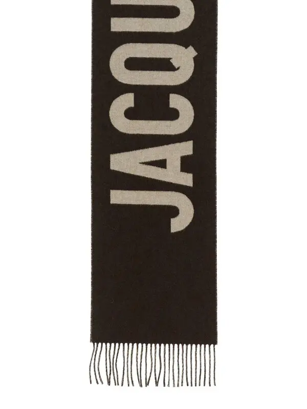 Jacquemus Jacquard Logo Scarf 180 X 35 Cm - Brown