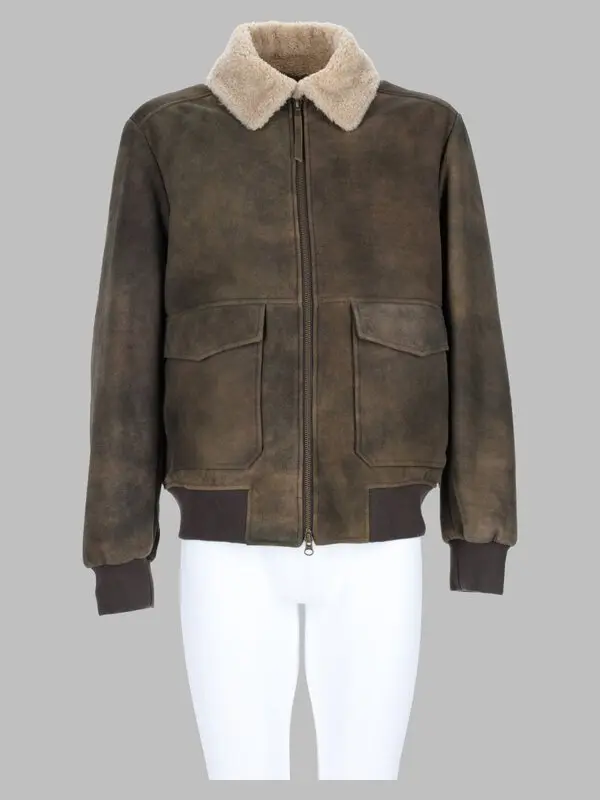 COLAMARINO Textured Suede Moto Leather Jacket For