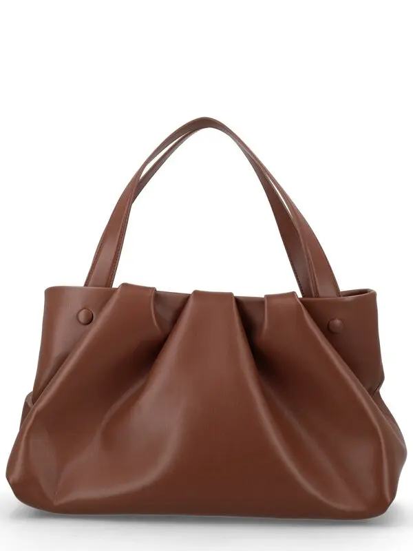 THEMOIRE Ruched Tote Bag - Brown