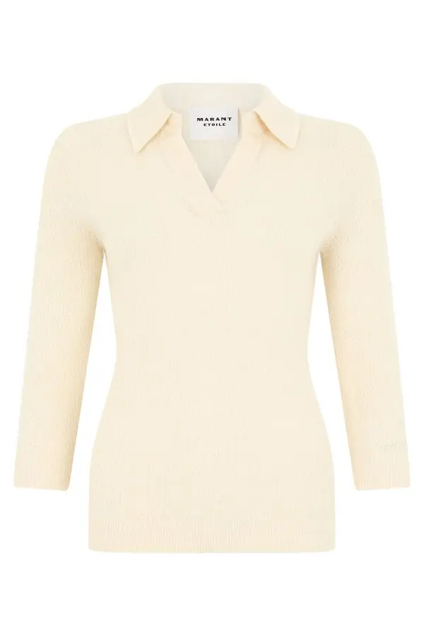MARANT ETOILE V-neck Long-sleeve Fitted T-shirt
