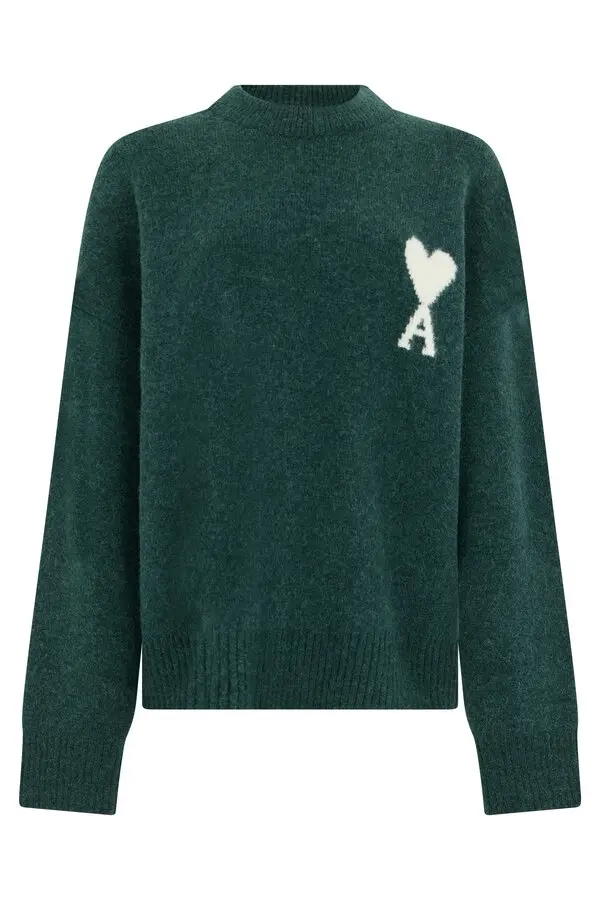 AMI Paris Alpaca-blend Logo Crewneck Sweater