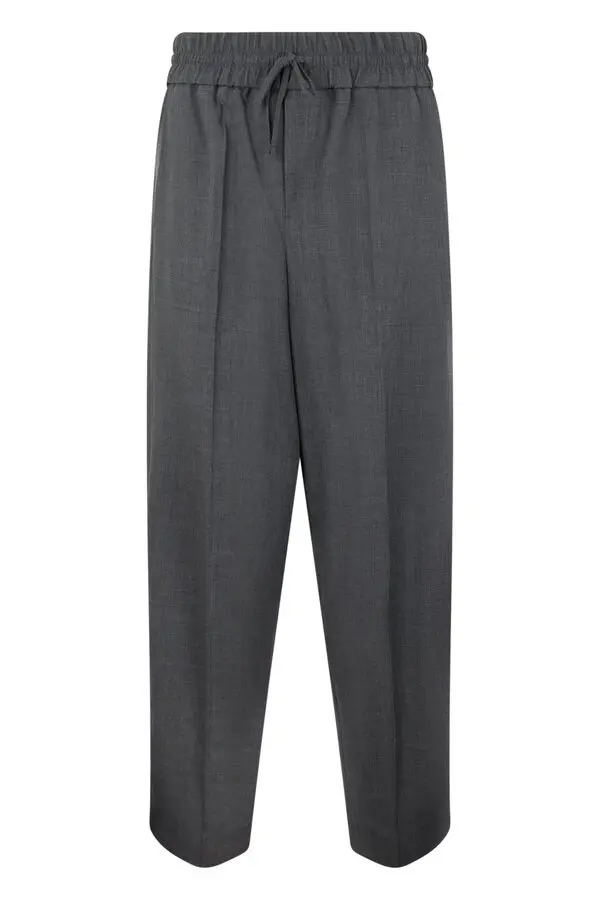 AMI Paris Elastic-waist Wool Trousers