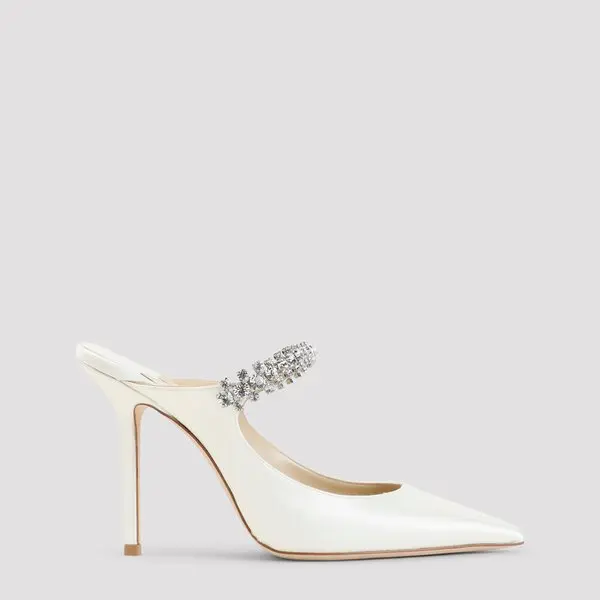 JIMMY CHOO Bing 100 Crystal Satin Pumps - White