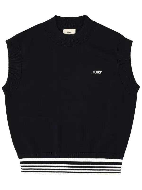 AUTRY Sleeveless Knit Mock Neck Sweater Vest