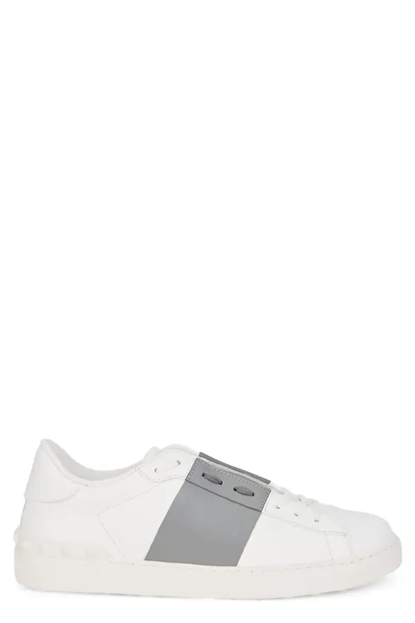 Valentino Garavani Modern Mini-side Stripe Synthetic Leather Sneakers For - White