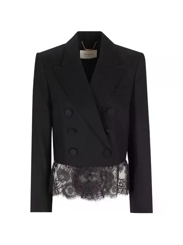 Zimmermann Lace-trim Double-breasted Blazer