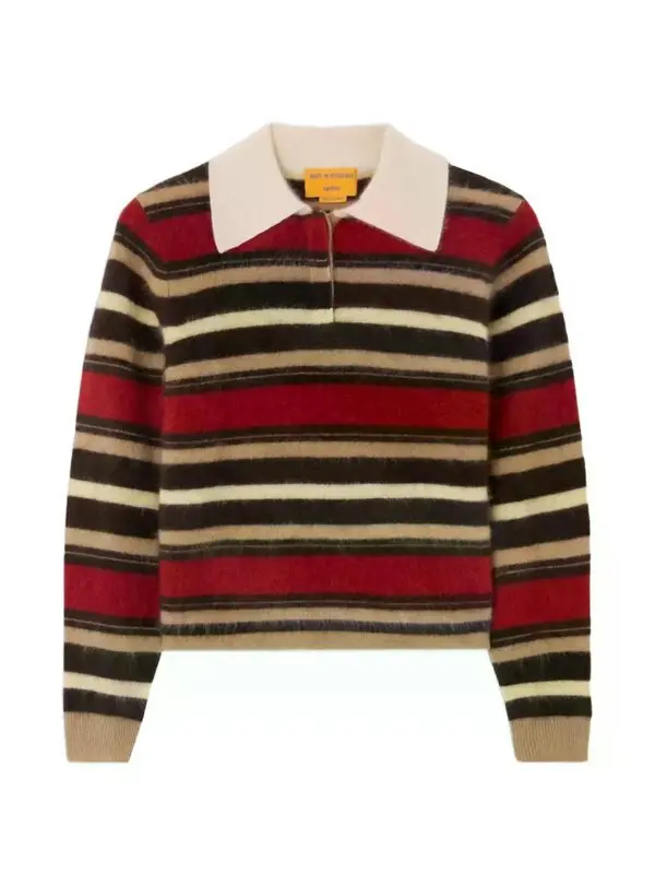 Guest In Residence Striped Cropped Sweater