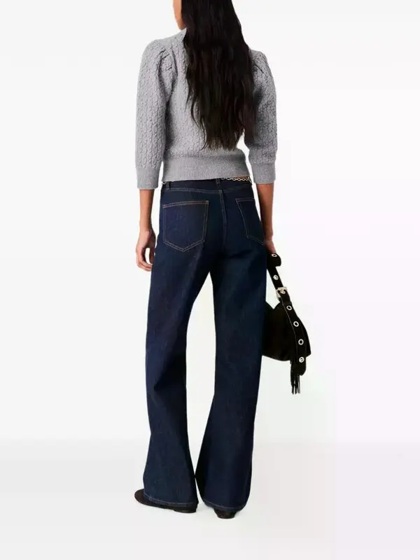 Maje Cable-knit Detachable-collar Jumper
