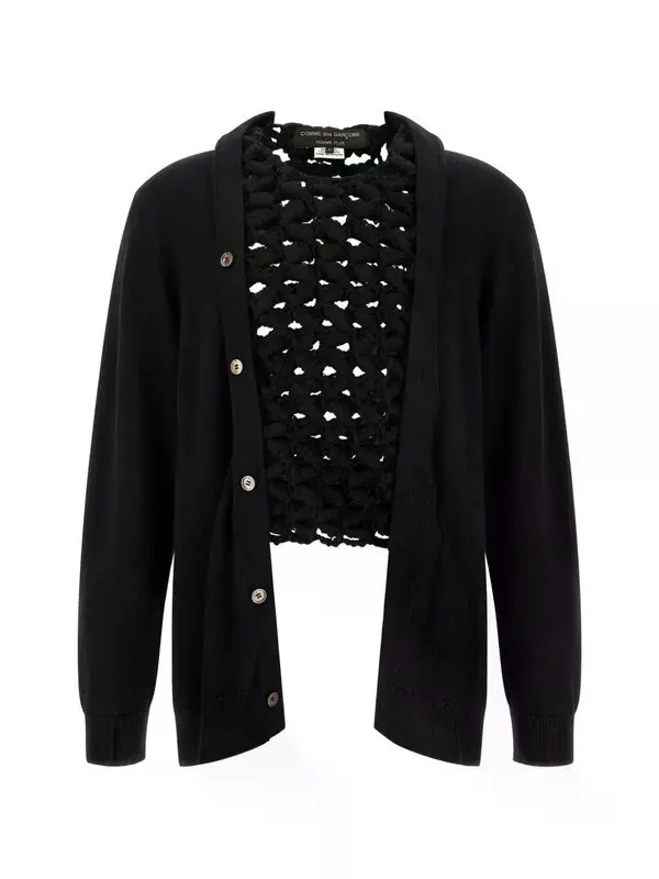 Comme Des Garçons Panelled Open-knit Cardigan