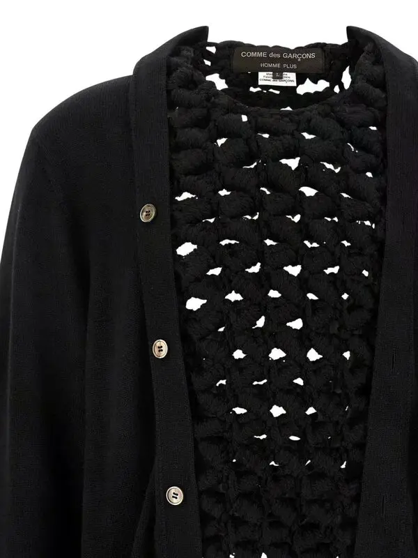 Comme Des Garçons Panelled Open-knit Cardigan