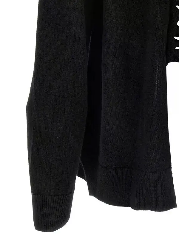 Comme Des Garçons Panelled Open-knit Cardigan