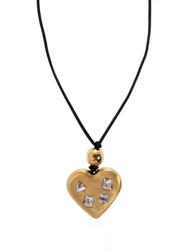 Jacquemus Heart-shaped Crystal-embellished Necklace