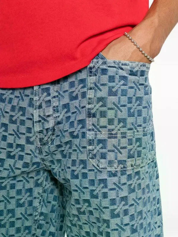 Kenzo Geometric-print Straight-leg Jeans