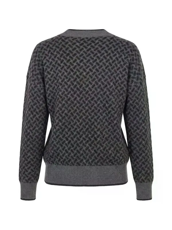 DRUMOHR Geometric-pattern V-neck Sweater - Grey
