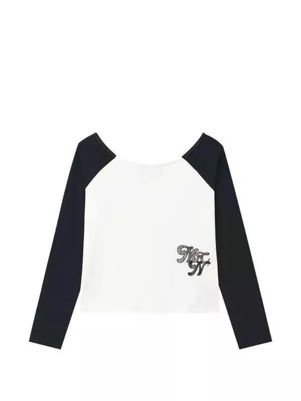 MINI CREAM Raglan-sleeve Logo-patch T-shirt - White