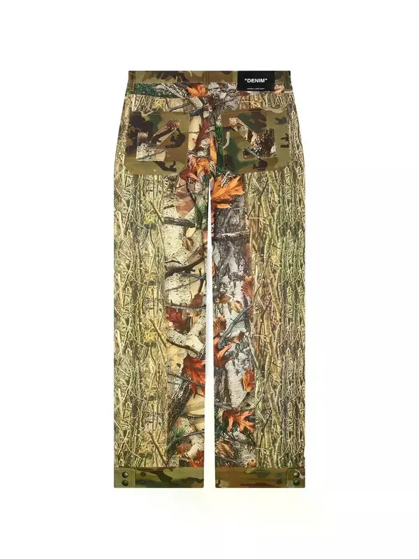 Off-White Camo-print Straight-leg Jeans