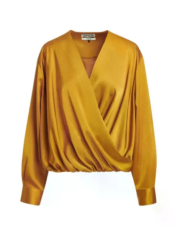 Essentiel Antwerp Wrap-style Long-sleeve Blouse - Yellow
