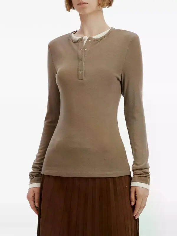 B+AB Layered-detail Henley T-shirt