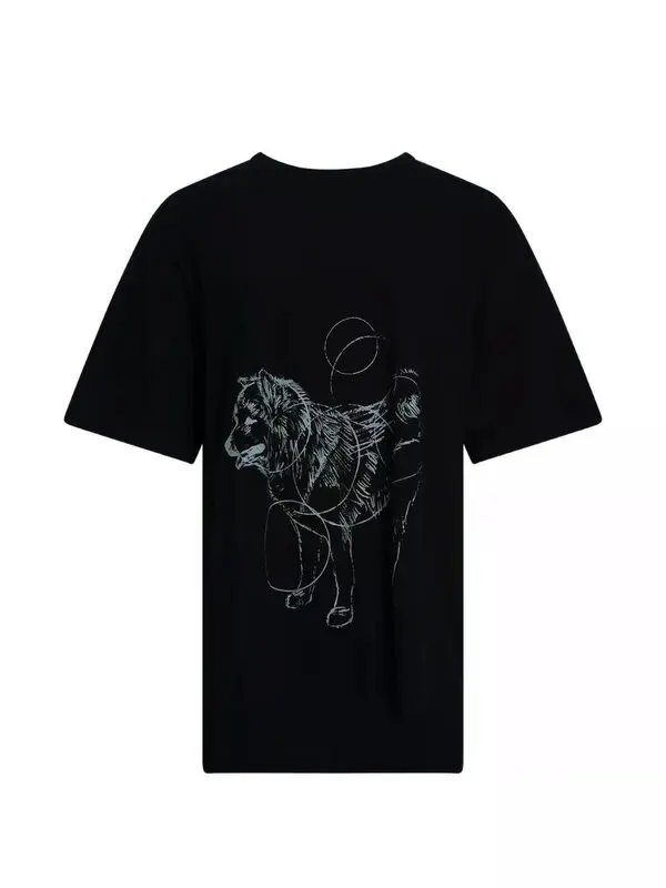 Yohji Yamamoto Dog-print T-shirt - Black