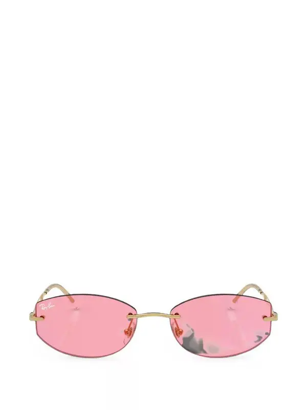 Ray-ban Rimless Irregular-frame Sunglasses - Gold