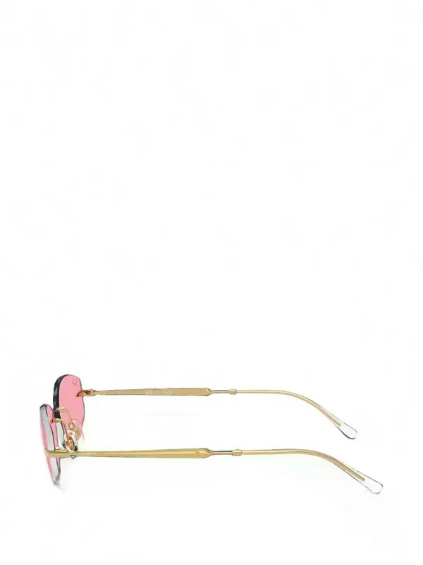 Ray-ban Rimless Irregular-frame Sunglasses - Gold