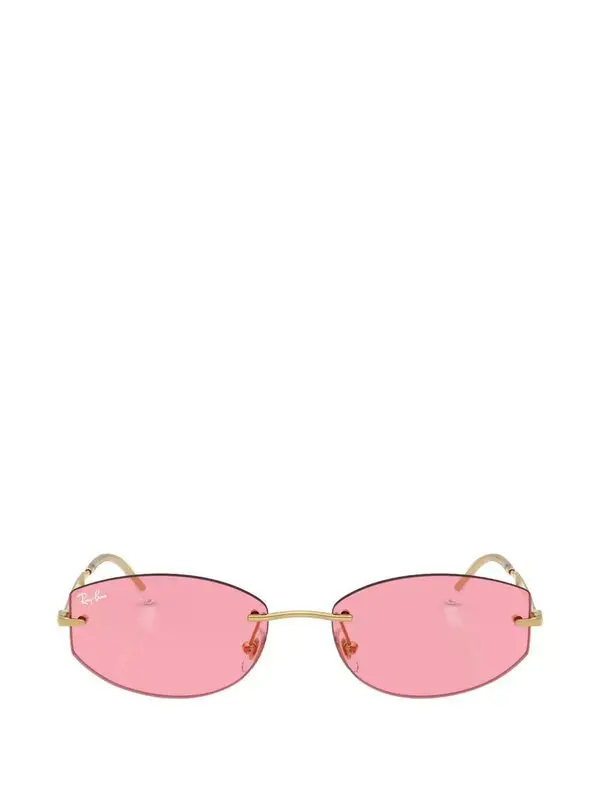 Ray-ban Rimless Irregular-frame Sunglasses - Gold