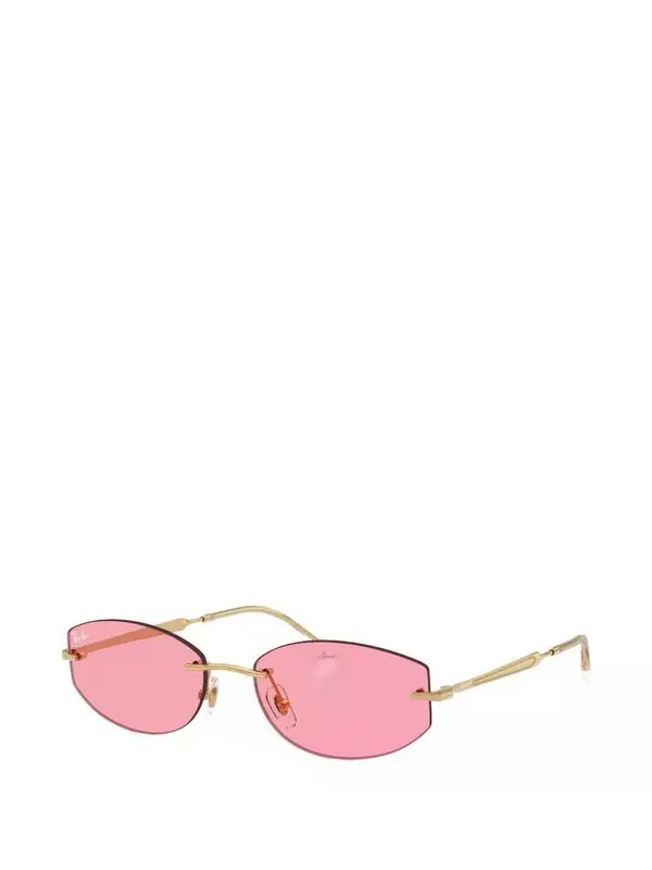 Ray-ban Rimless Irregular-frame Sunglasses - Gold