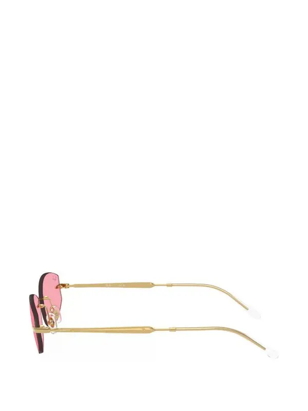 Ray-ban Rimless Irregular-frame Sunglasses - Gold