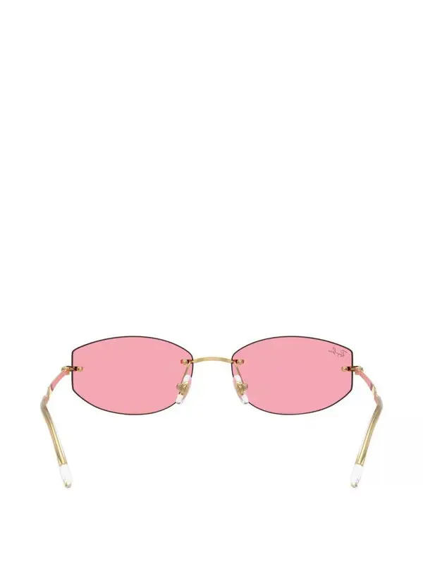 Ray-ban Rimless Irregular-frame Sunglasses - Gold