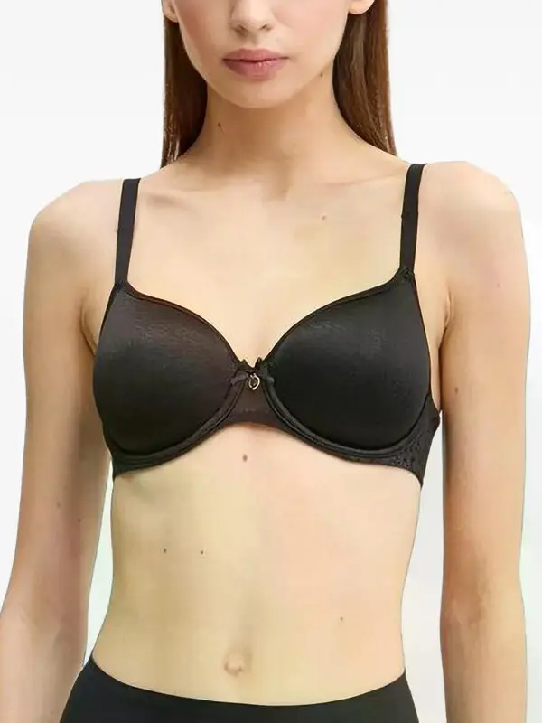 Chantelle Norah Jacquard-pattern Bow-detail Bra - Black