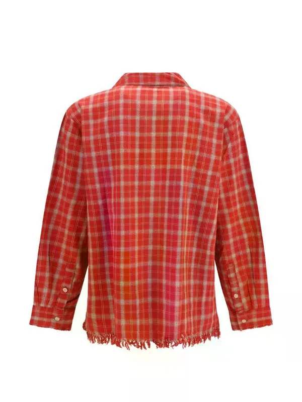 FOUND Fringe Plaid Shirt