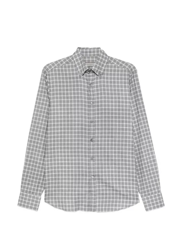 Canali Check-pattern Button-down Shirt
