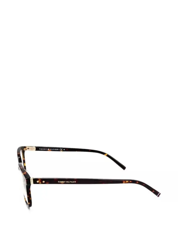 Tommy Hilfiger Tortoiseshell-effect Rectangle-frame Glasses