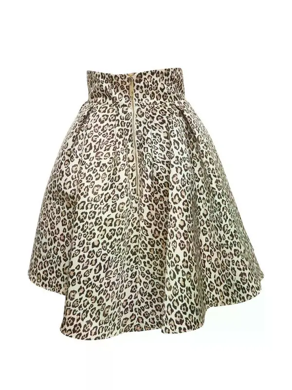 Elisabetta Franchi Lace-up Leopard-print Mini Skirt