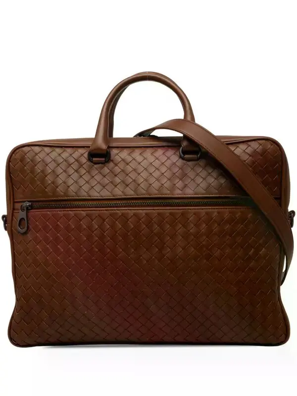 Bottega Veneta 2012-2026 Nappa Intrecciato Briefcase Business Bag - Brown